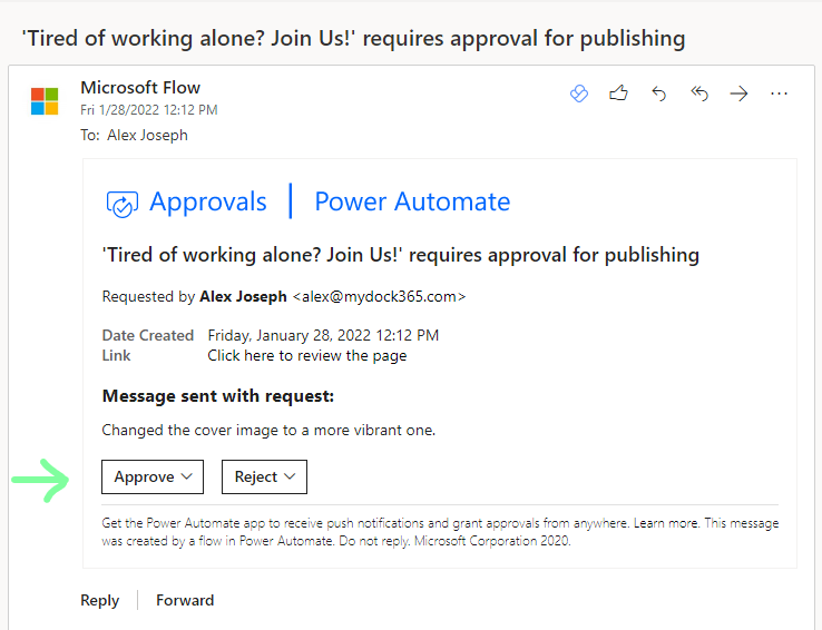 How to Configure a Page Approval Flow for a SharePoint Site