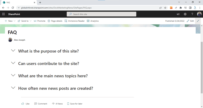 How to Create a Collapsible FAQ Section in SharePoint Online