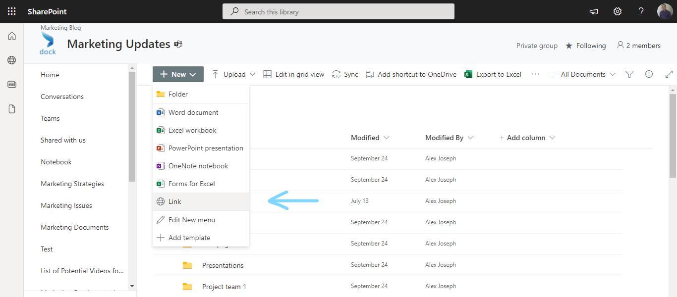 How To Add A Link To Your SharePoint Document Library