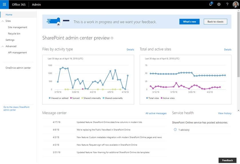 Do you Have the Latest SharePoint Admin Center Interface?