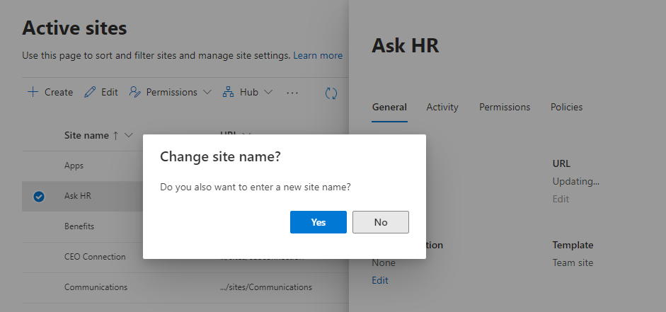 How To Change A SharePoint Site Address