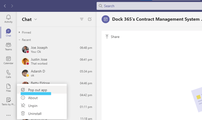 How to Pop-out Chats and Apps in Microsoft Teams