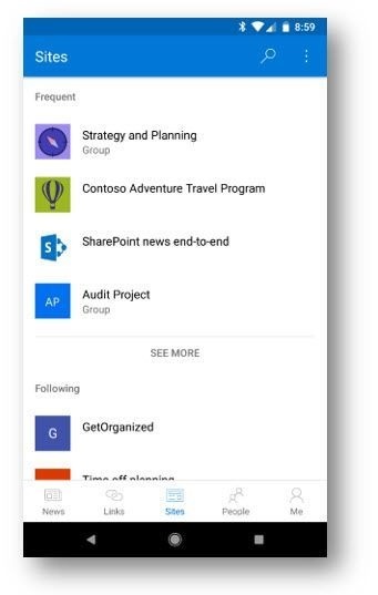 Checkout the Recent Updates for the SharePoint Mobile App