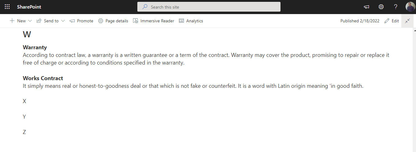 How To Create a Glossary Page in SharePoint